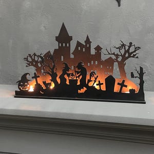 Halloween Silhouette , Haunted House, Spooky Witch Decor, Halloween ...