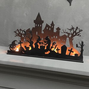Halloween Silhouette , Haunted House, Spooky Witch Decor, Halloween ...