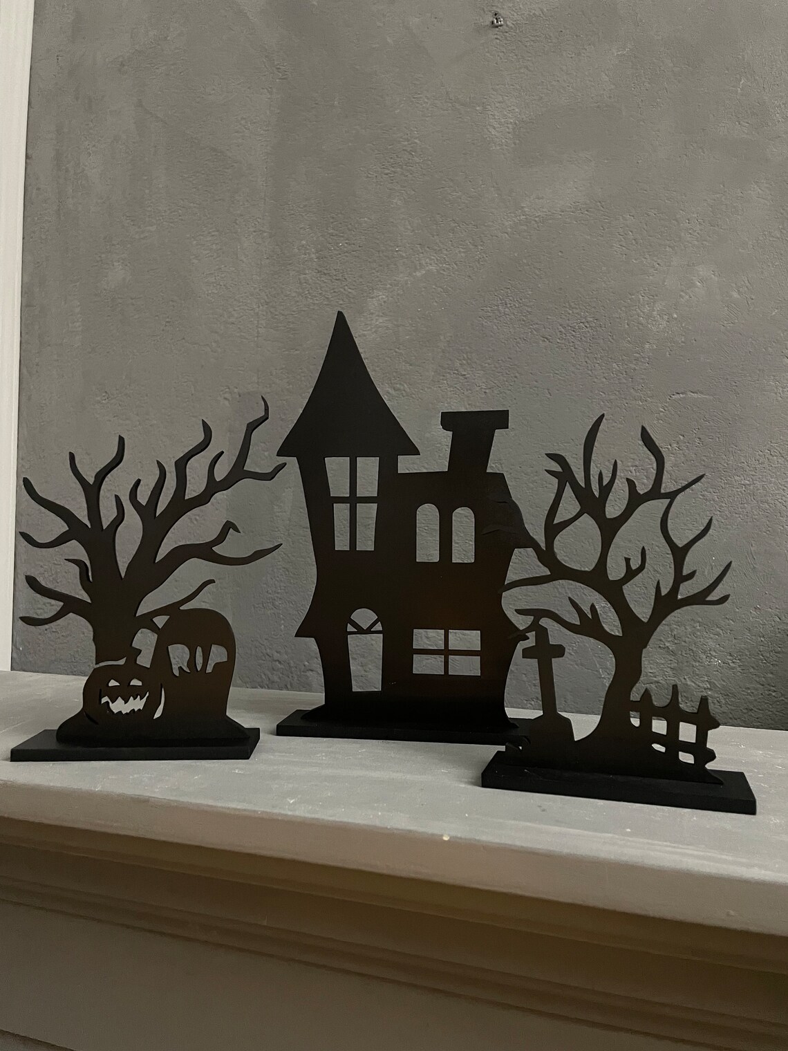 Haunted House, Set of 3 Pcs, Halloween Table Decor, 2d Spooky Halloween ...