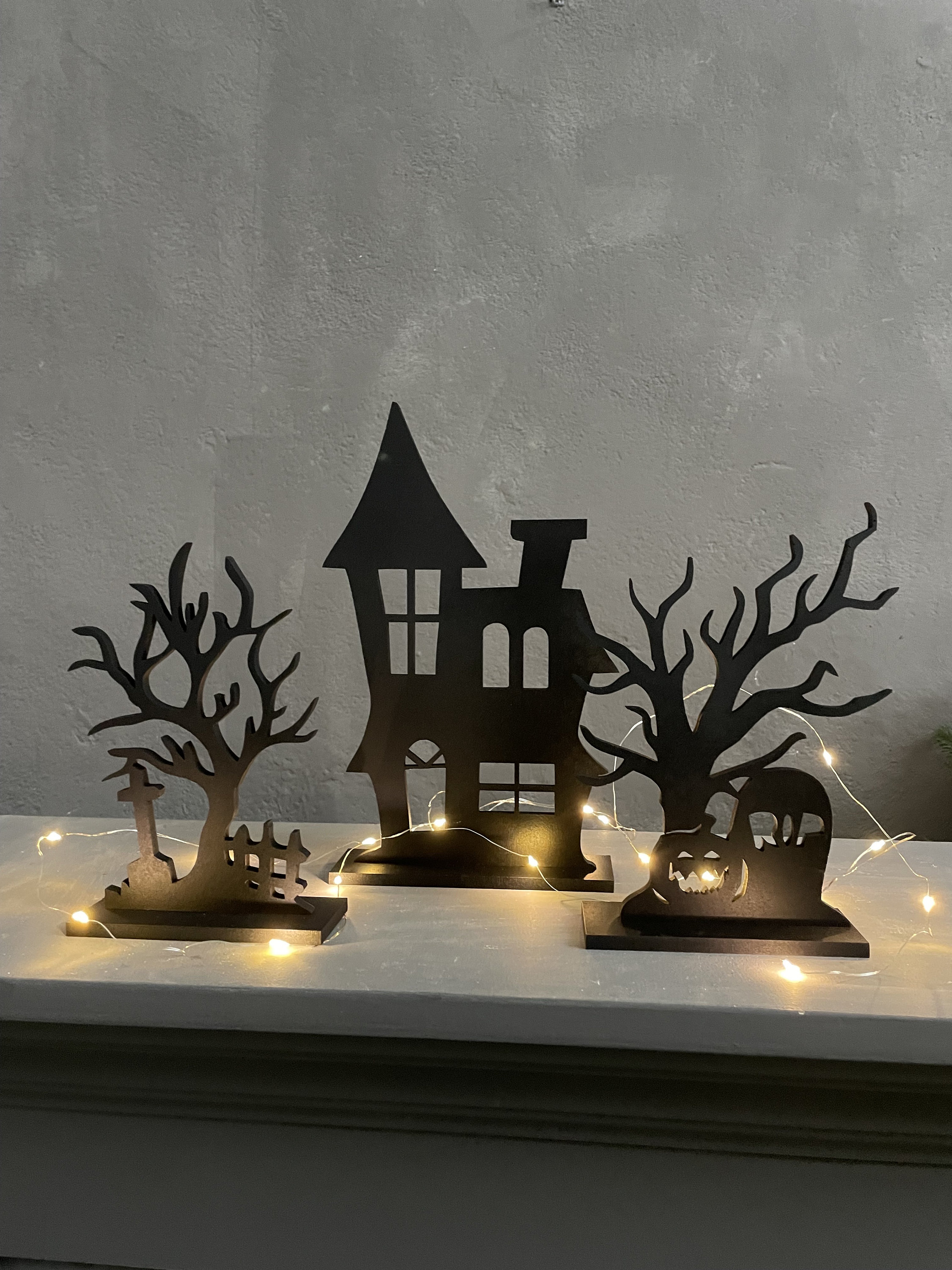 Haunted House, Set of 3 Pcs, Halloween Table Decor, 2d Spooky Halloween ...