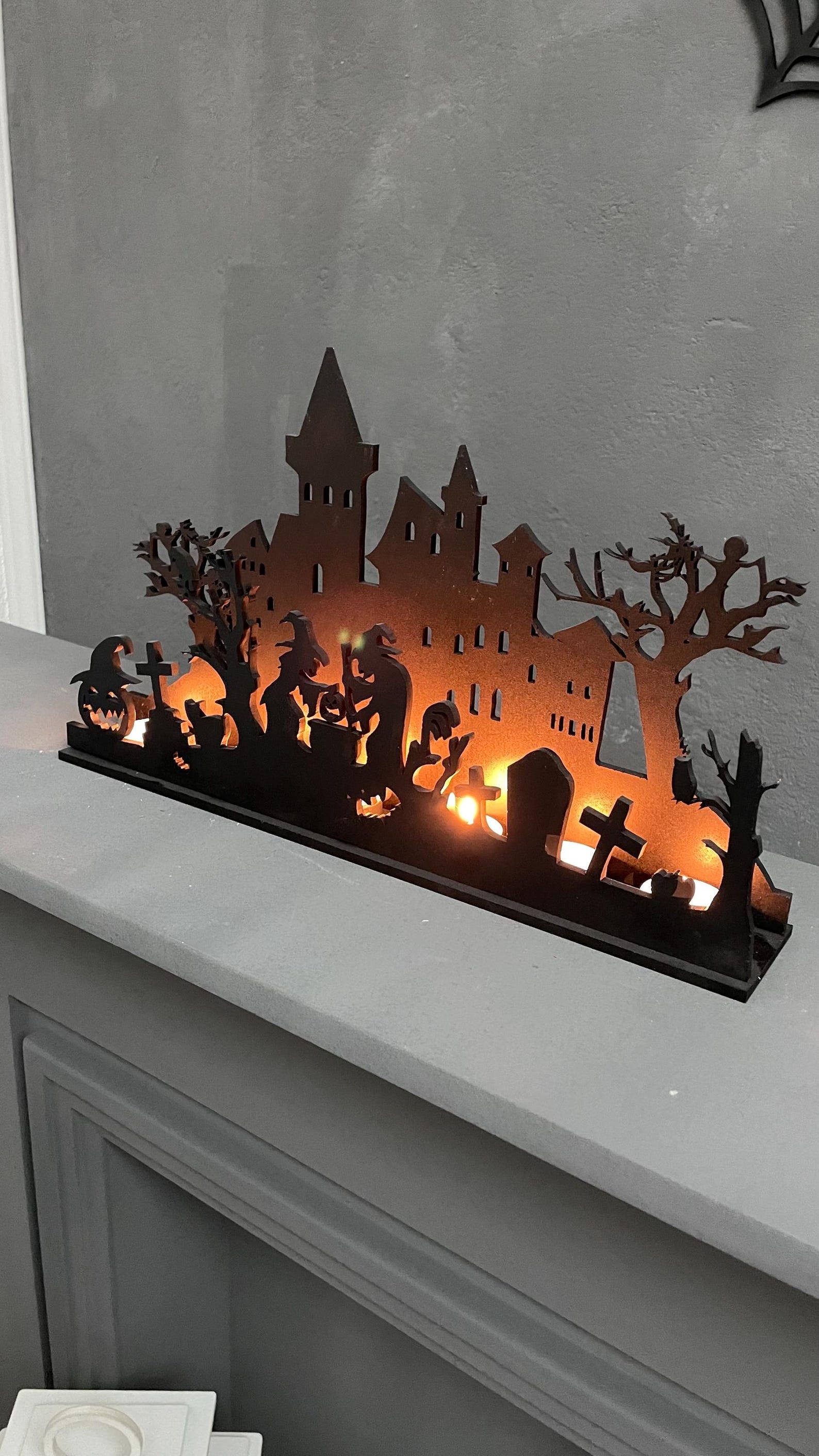 Halloween Silhouette , Haunted House, Spooky Witch Decor, Halloween ...