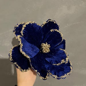 Navy Blue Christmas Magnolia 9,8 Inch, Dark Blue Christmas Floral, Blue ...