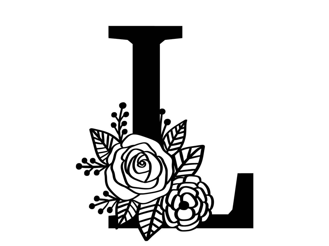 L Floral Alphabet SVG, L Monogram SVG, Monogram SVG, Svg Monogram, L ...