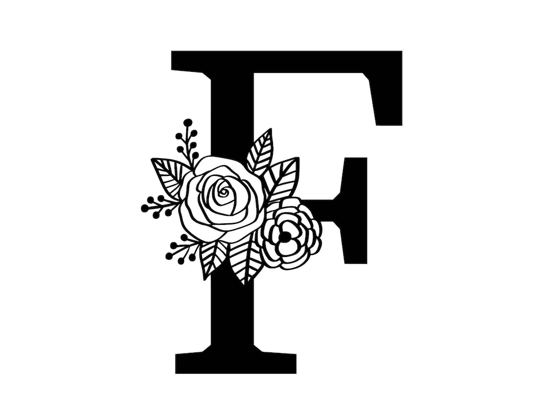 F Floral Alphabet SVG, F Monogram SVG, Monogram SVG, Svg Monogram, F ...