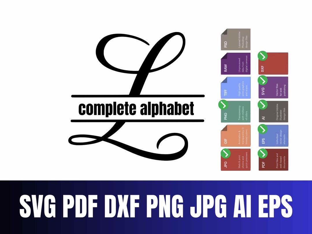 L Monogram SVG, PDF, DXF, Png, Jpg, Ai, Eps Perfect for Personalized ...