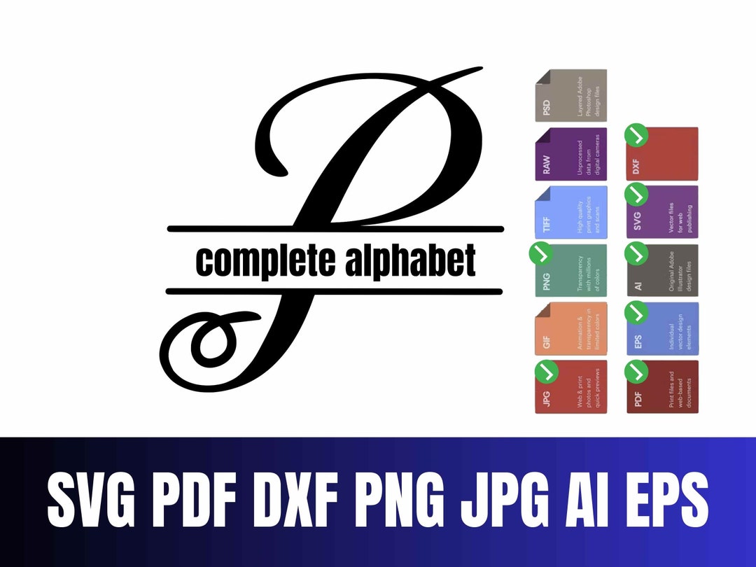 P Monogram SVG, PDF, DXF, Png, Jpg, Ai, Eps Perfect for Personalized ...