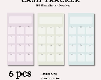 Printable Cash Tracker A6 Cash Envelope Printable Inserts Cash Stuffing ...