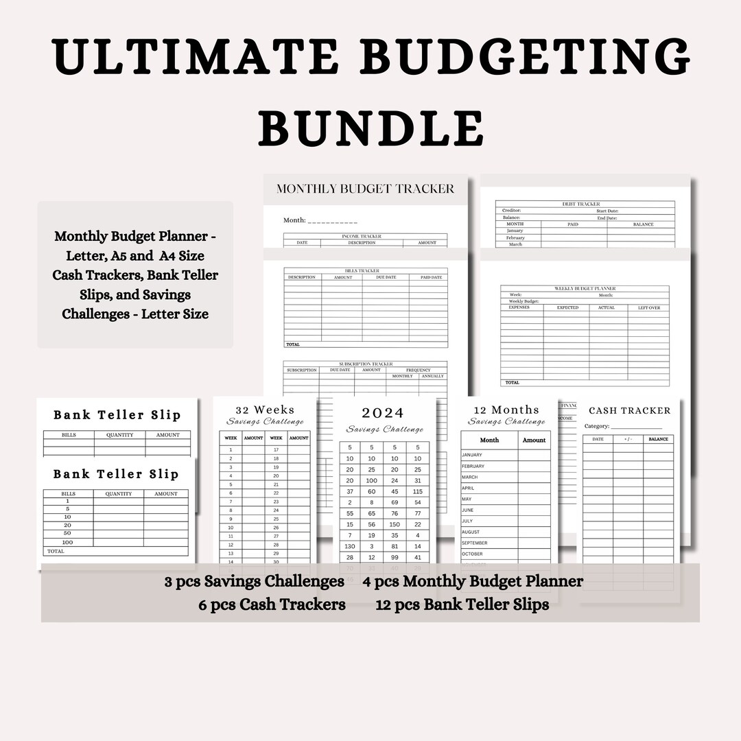 Ultimate Budgeting Bundle Printable Saving Challenge Budget Planner ...