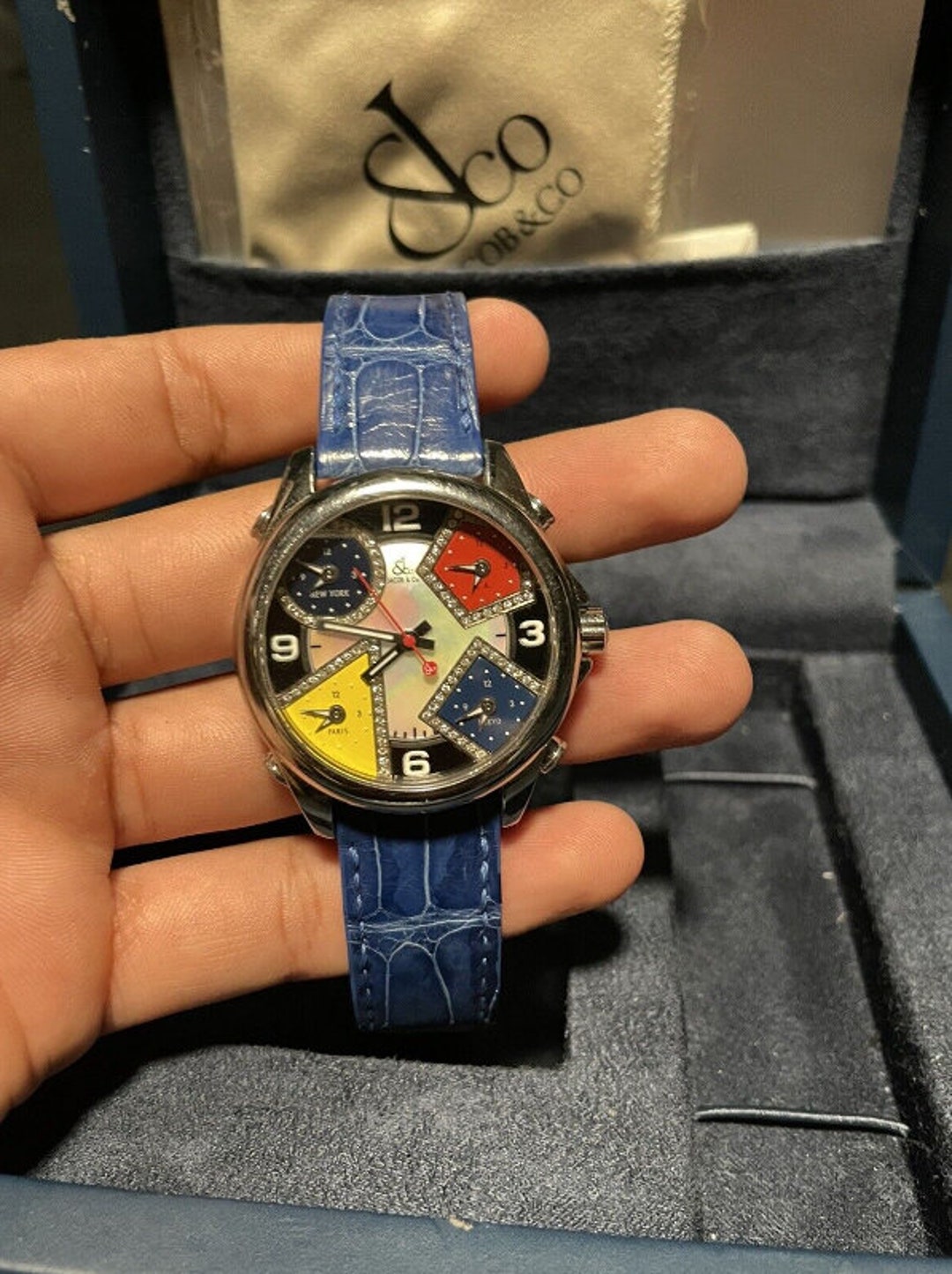 Jacob & Co 5 Time Zone Diamond Stainless Steel Watch JCM-58DA - Etsy