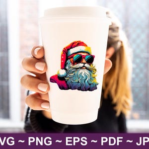 Neon Pop Art Santa Claus Print - Vibrant Christmas Wall Art, Retro ...