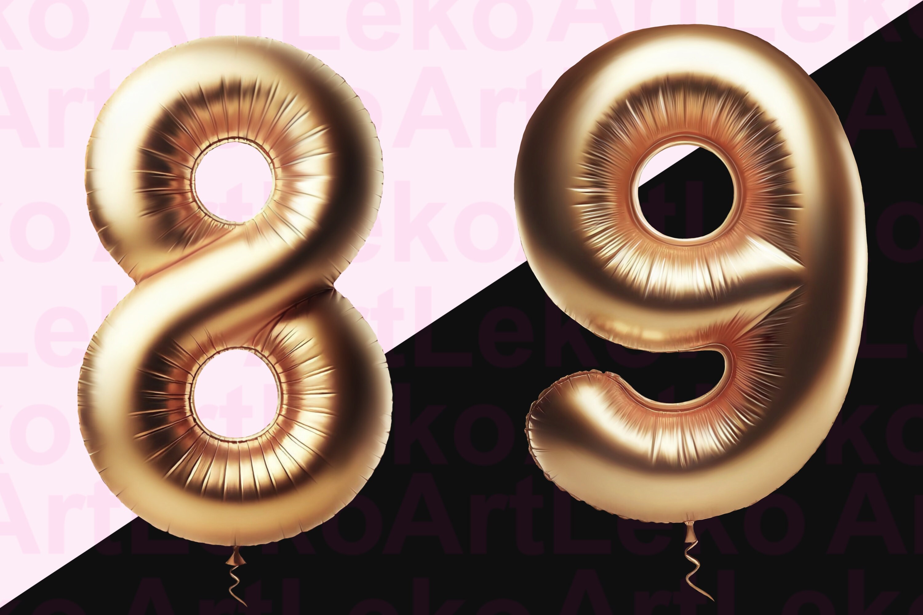 Golden Balloons Numbers Clipart, Gold Foil Number, Gold Birthdays ...