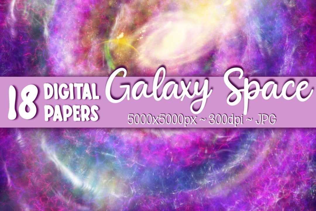 Galaxy Space Digital Papers, Galactic Nebula Scrapbooking, Fantastic ...