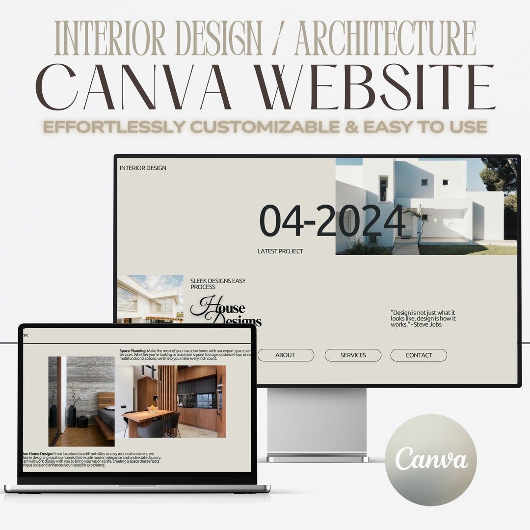 Stunning Interior Design & Home Decor Canva Website Template Modern ...