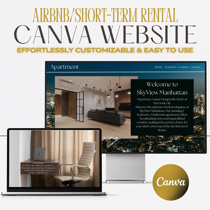 Sleek and Modern Luxury Property Canva Website Template Professional ...