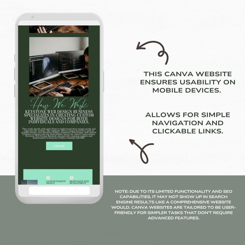 Dark Green Modern Web Design Portfolio Canva Website Template ...