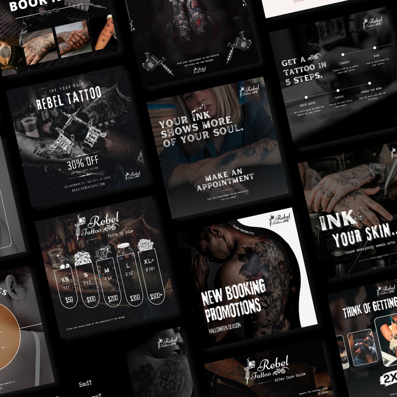 Professional Tattoo Artist Instagram Template - Etsy