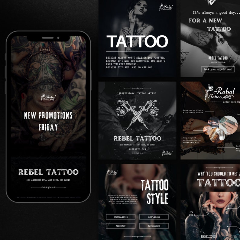 Professional Tattoo Artist Instagram Template - Etsy