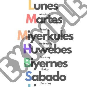 Tagalog- Filipino Language, Colours, Shapes, Days of the Week, Seasons ...