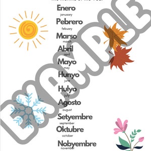 Tagalog- Filipino Language, Colours, Shapes, Days of the Week, Seasons ...