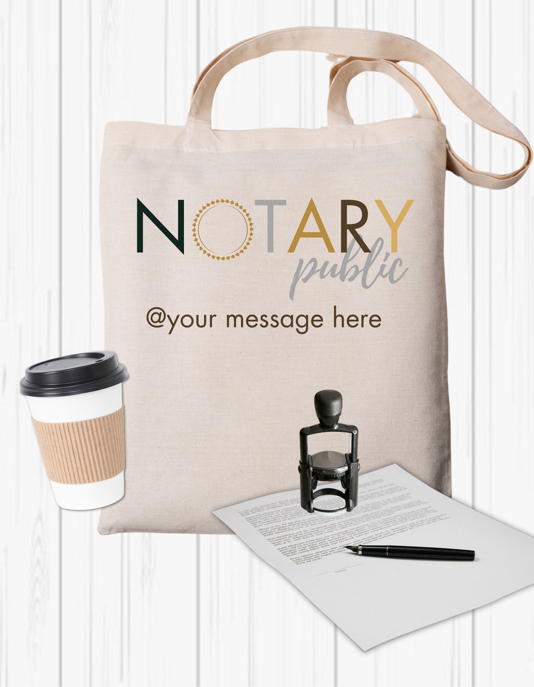 Custom Notary Tote Cotton Canvas Tote Bag for Document Witness Expert ...