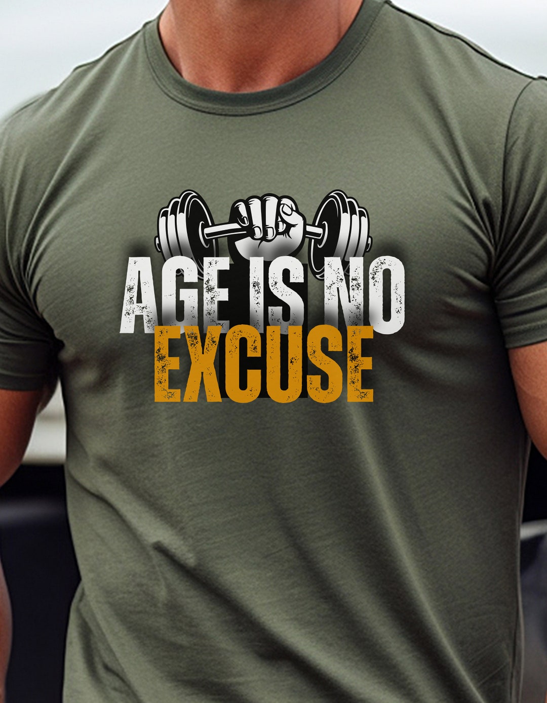 Age is No Excuse Workout T-shirt Motivational Saying Gym Apparel ...