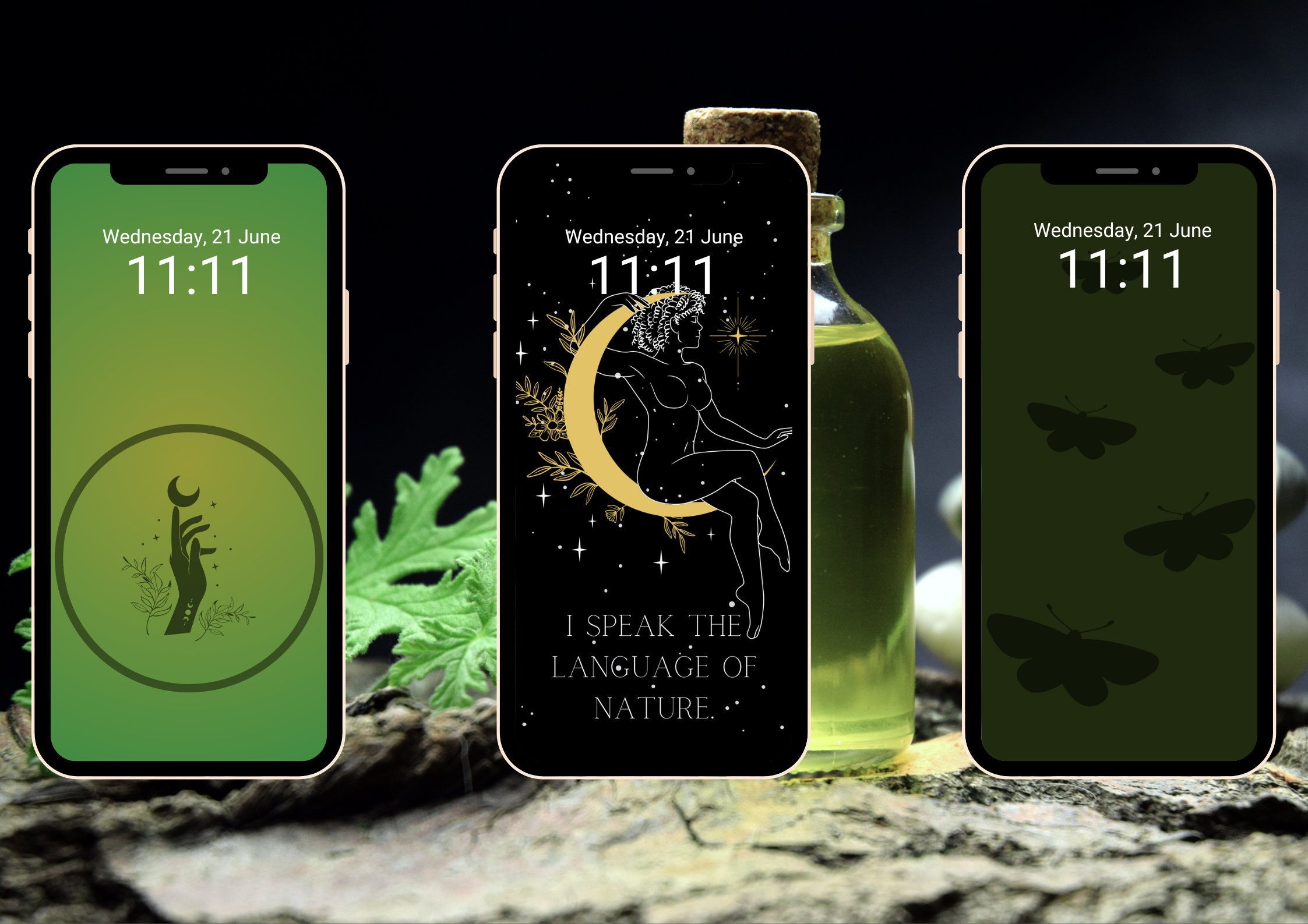 Green Witch Wallpaper for Your Phone, Herbal Magic With a Witch ...