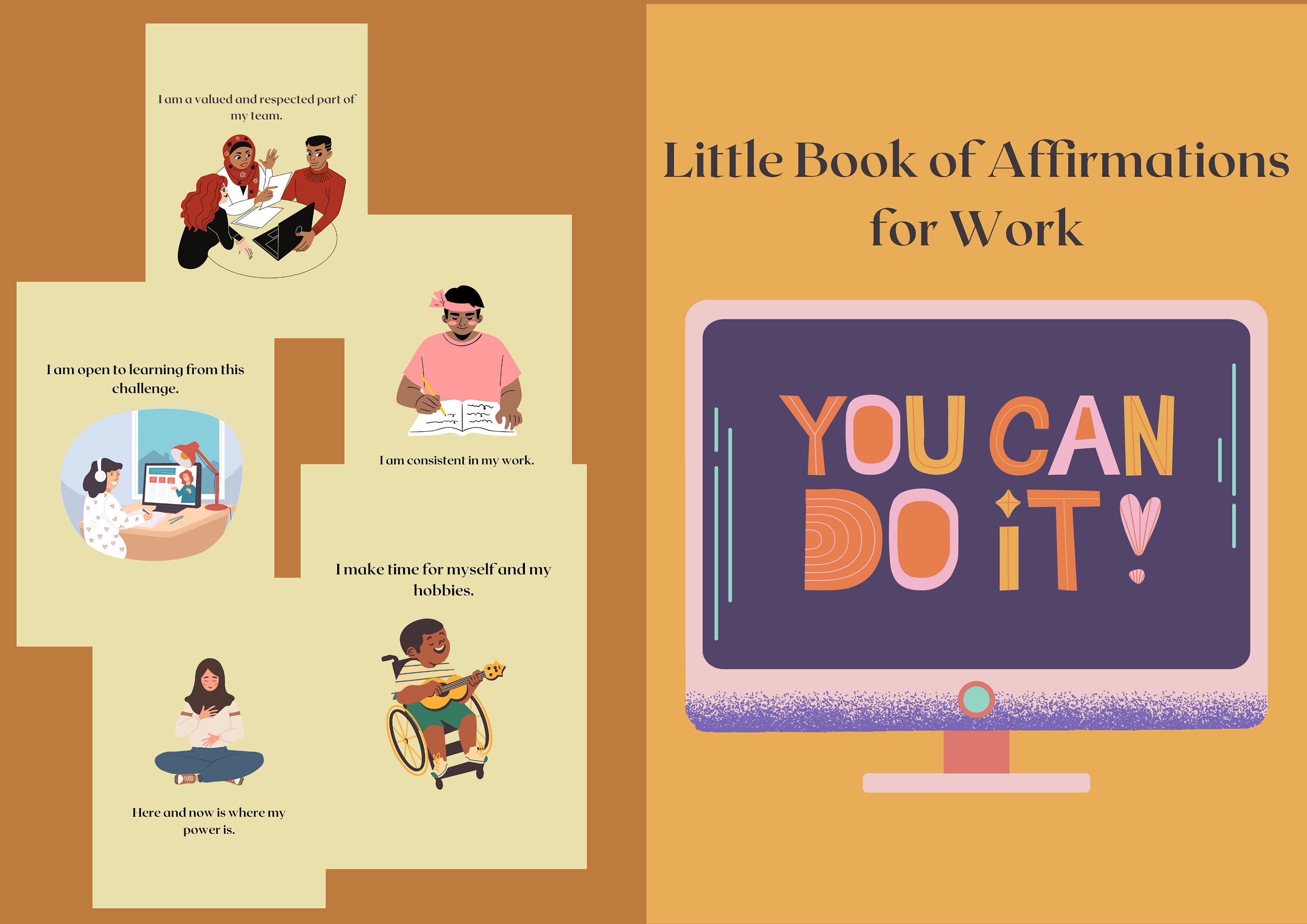 Little Book of Affirmations for Work printable, Positive Affirmation ...