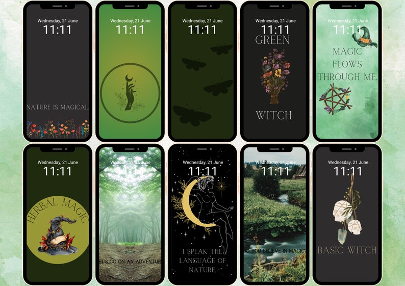 Green Witch Wallpaper for Your Phone, Herbal Magic With a Witch ...
