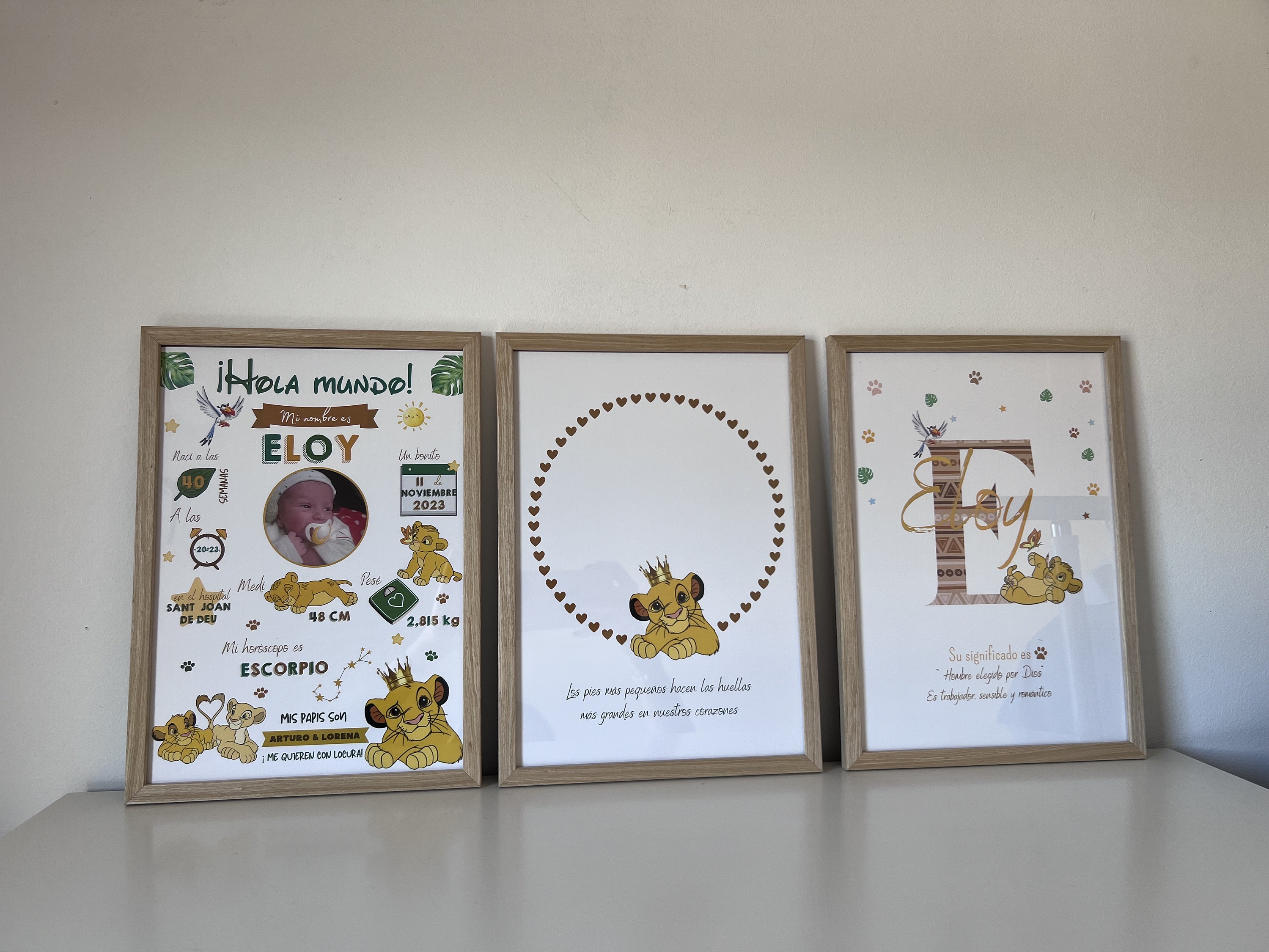 Lion King Simba Birth Baby Announcement Personalised Digital Baby Gift ...