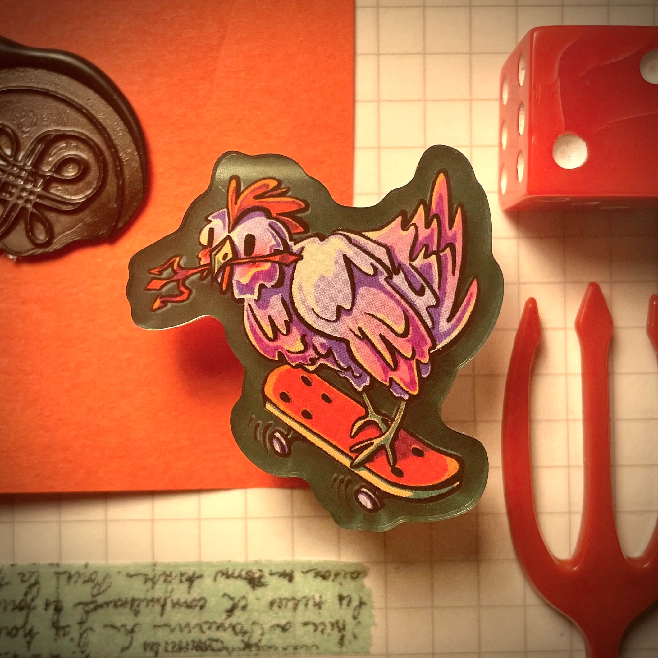 Darrell the Chicken Acrylic Mirror Pin | Chonny Jash Fandom Art - Etsy