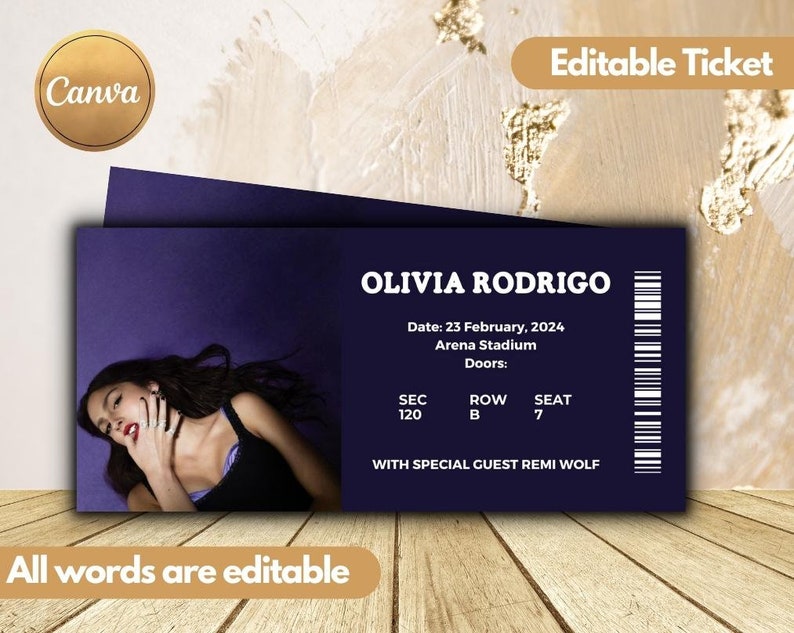 Olivia Rodrigo Guts Tour Concert Ticket Gift GUTS World Tour - Etsy
