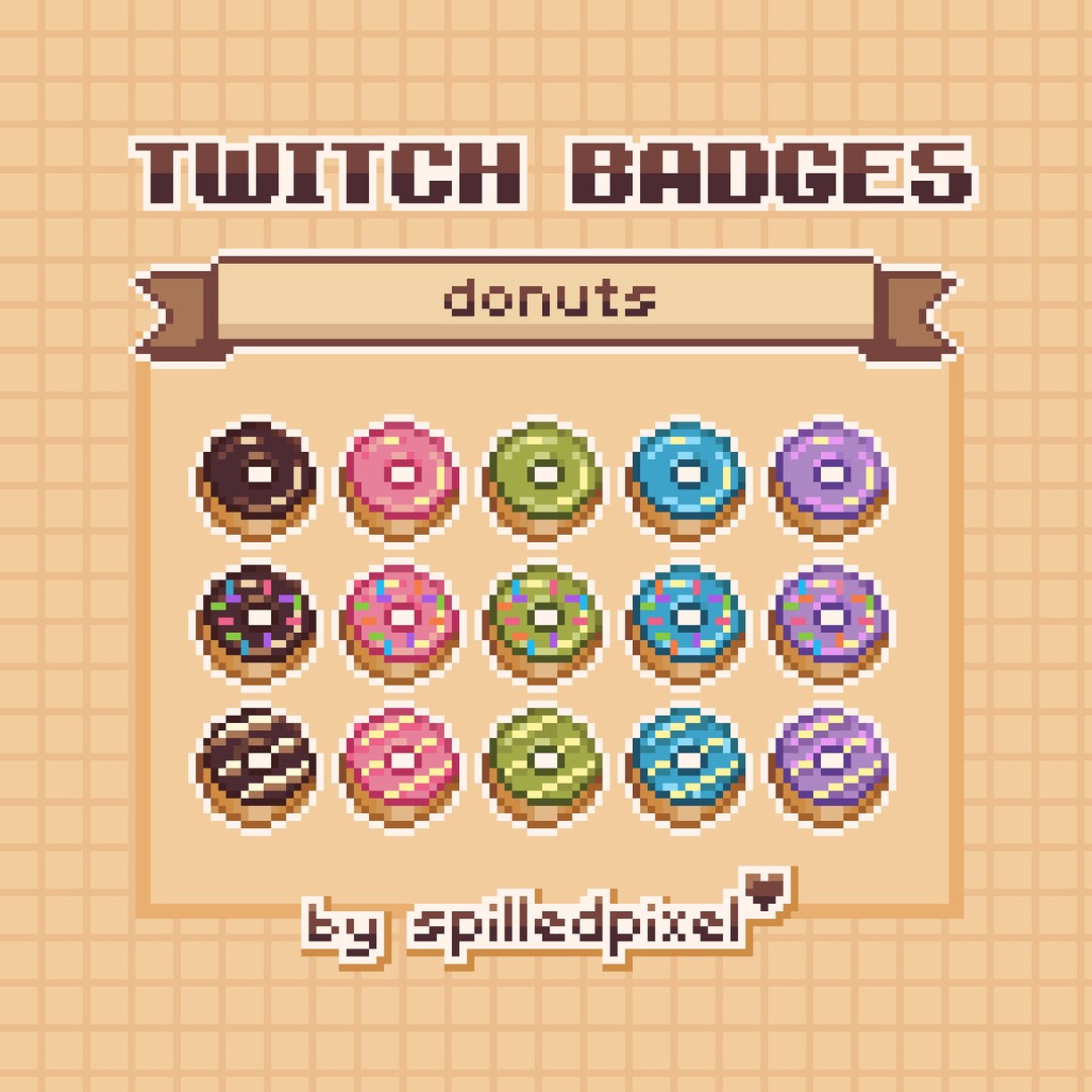 Donut | Sub Badges for Twitch | Premade Streaming Assets | Cute ...