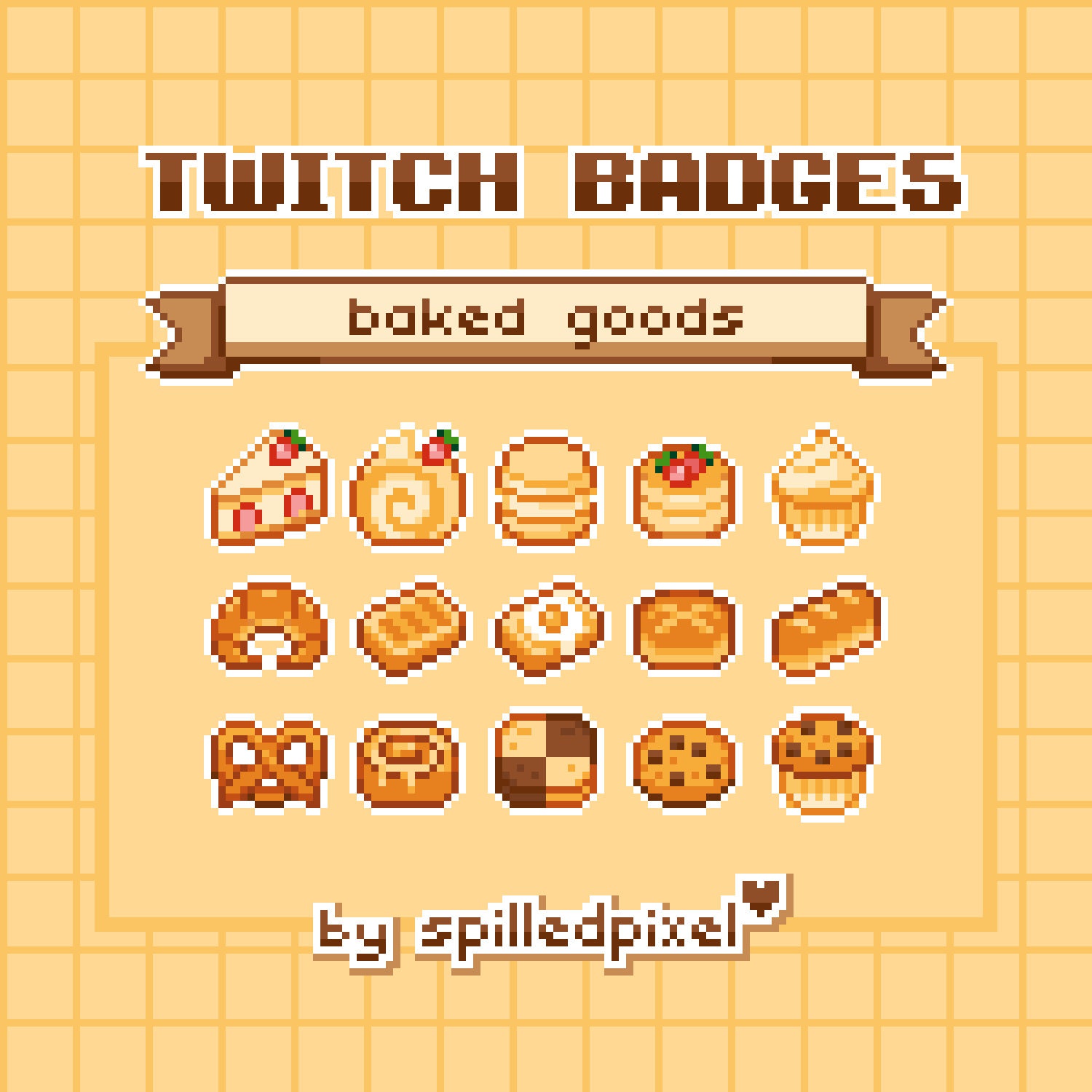 Baked Goods | Sub Badges for Twitch | Premade Streaming Assets | Cute ...
