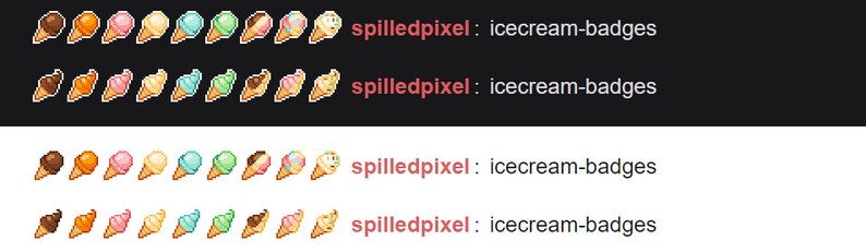 Icecream | Sub Badges for Twitch | Premade Streaming Assets | Cute Pixelart | - Etsy