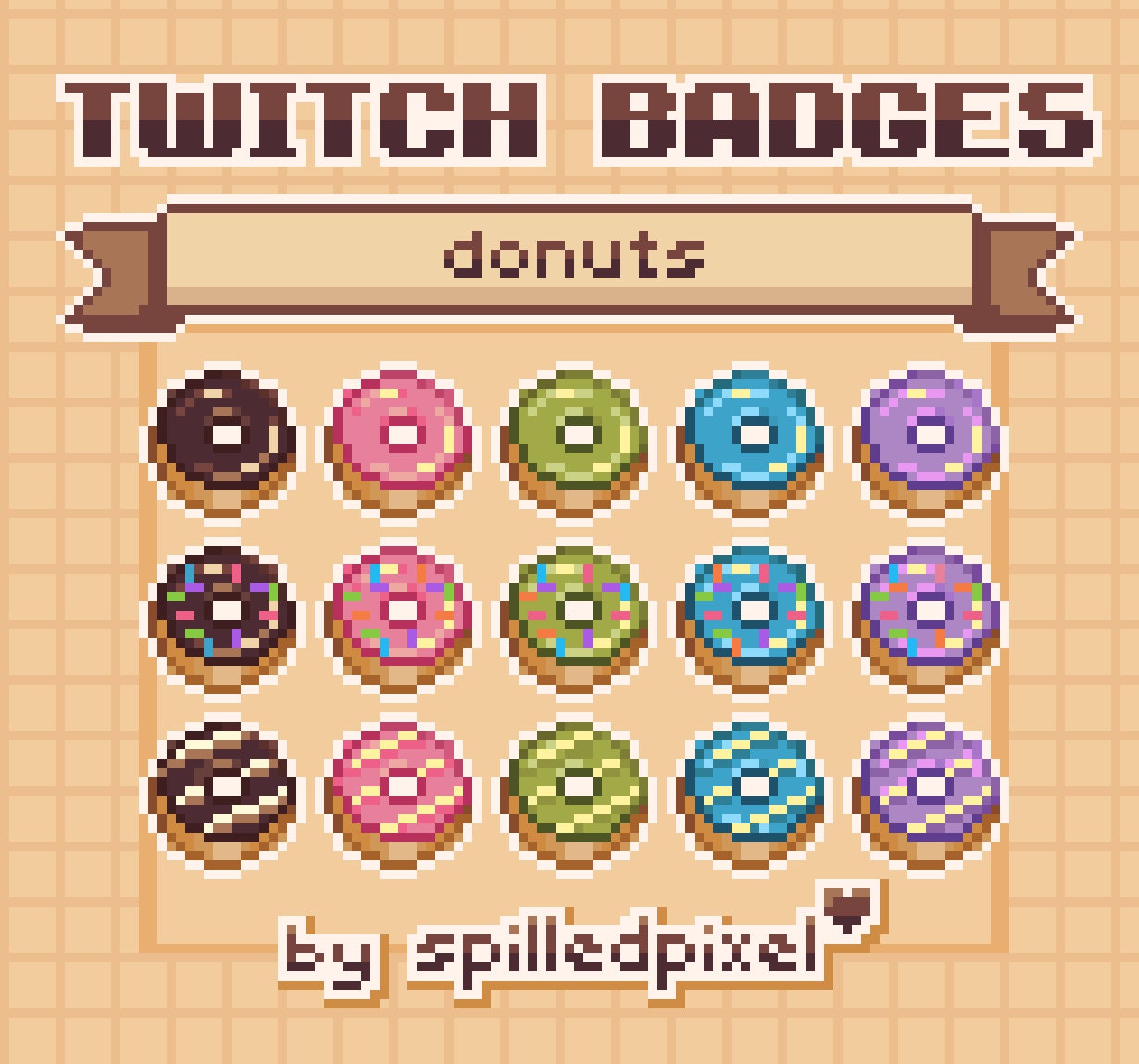 Donut Sub Badges for Twitch Premade Streaming Assets - Etsy