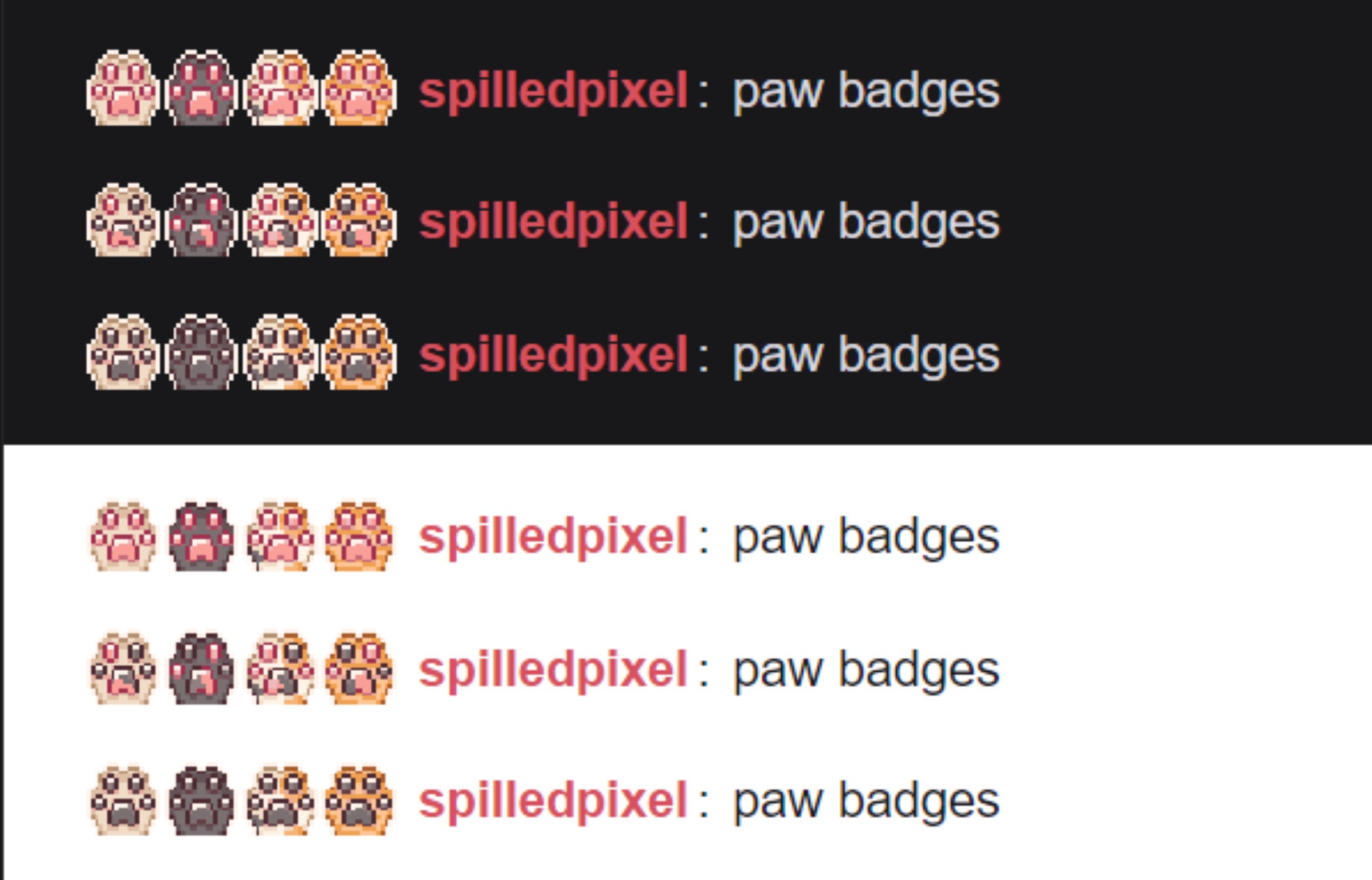 Paws | Sub Badges for Twitch | Premade Streaming Assets | Cute Pixelart ...