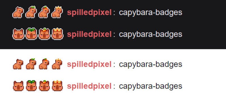 Capybara | Sub Badges for Twitch | Premade Streaming Assets | Cute Pixelart | - Etsy