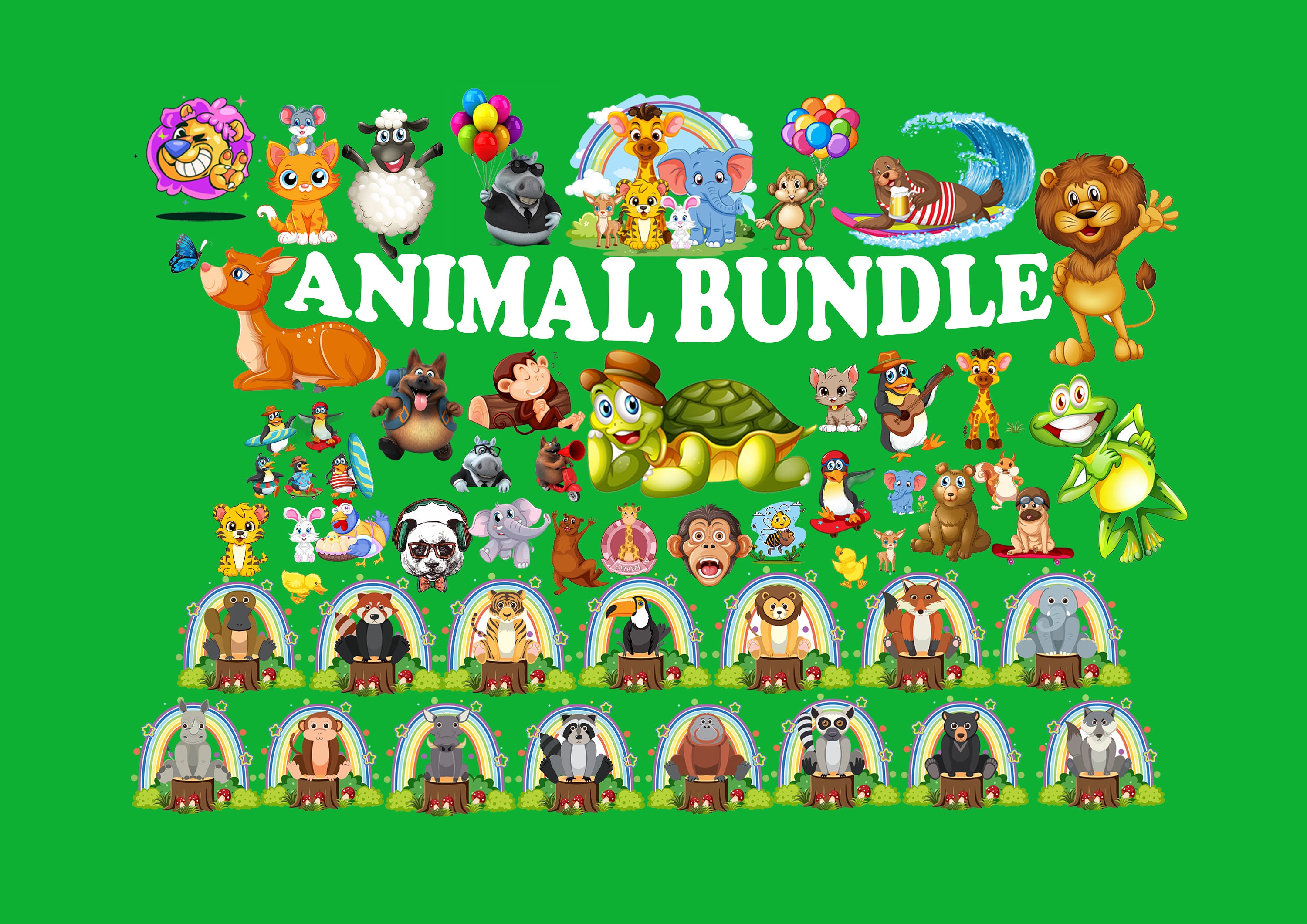 Animals MEGA Svg, Png Bundle Jungle Animals Layered SVG Safari Animals ...