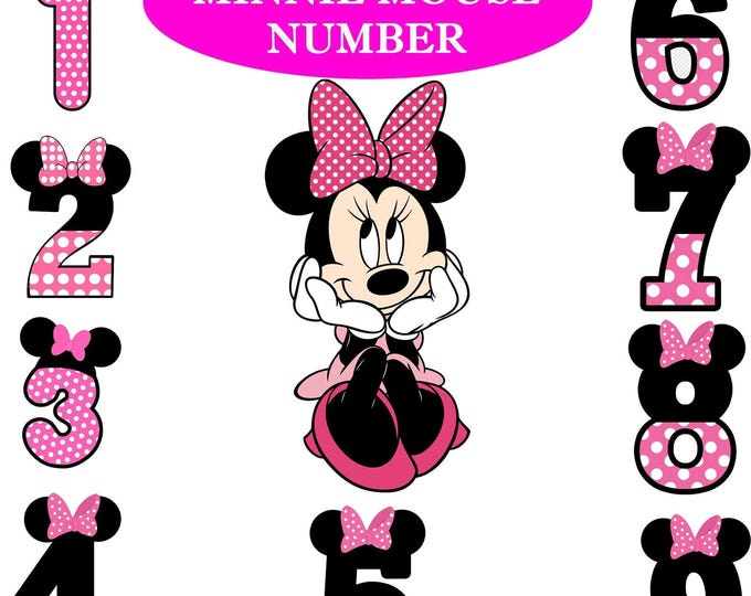 Minnie Mouse Numbers Clipart Png - Etsy Canada