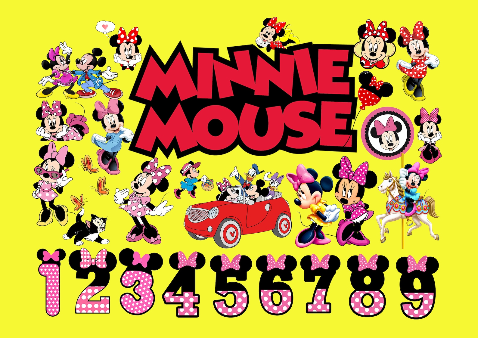 Minnie Mouse BIG Bundle SVG and PNG Clipart | Cute Printable for Minnie ...