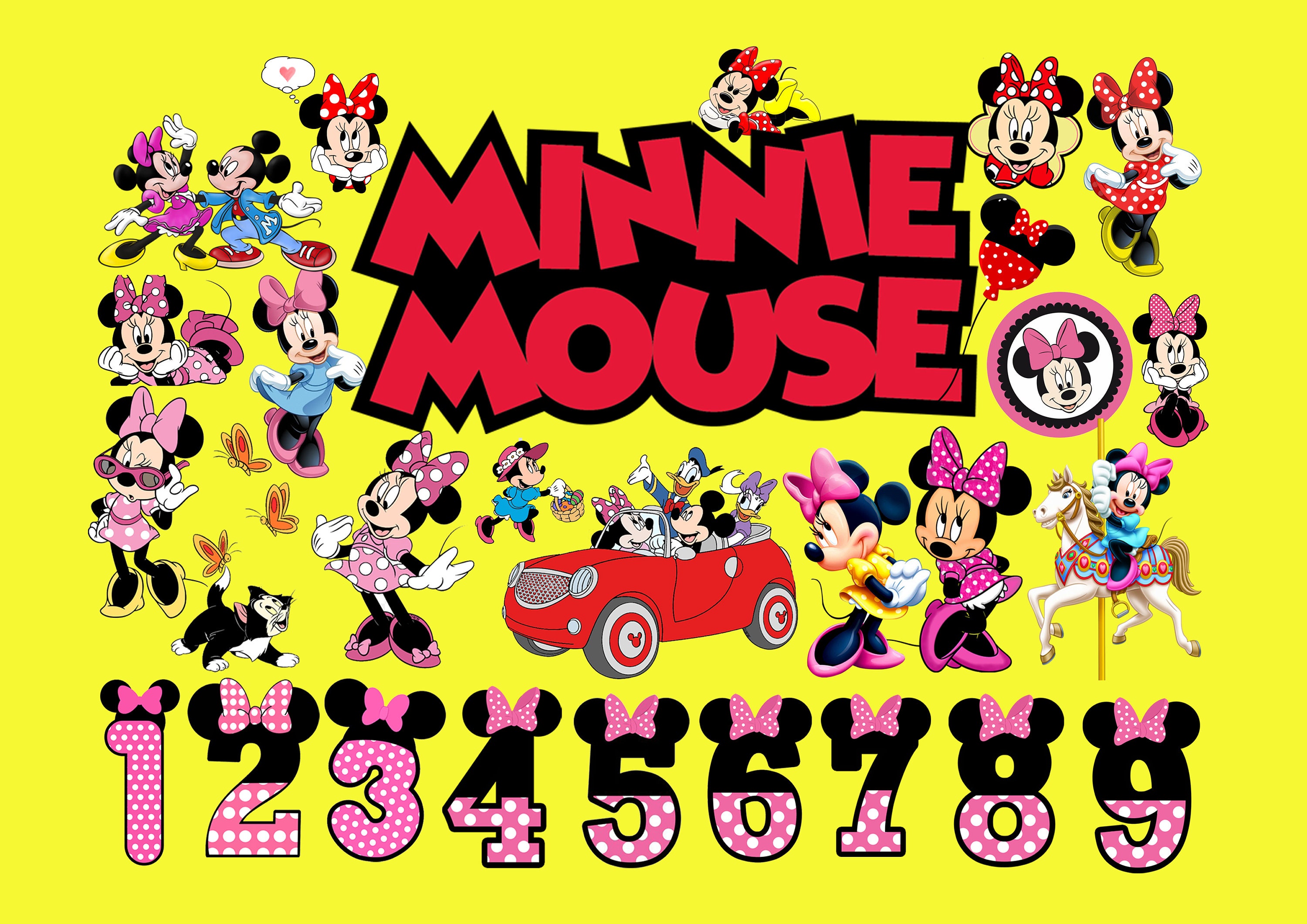 Minnie Mouse BIG Bundle SVG and PNG Clipart | Cute Printable for Minnie ...