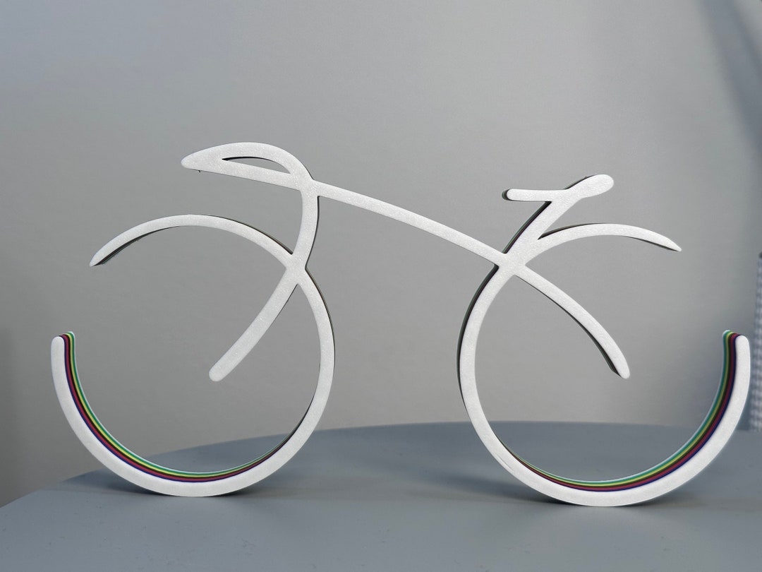 Minimal Bicycle Sculpture Line Art Multicolor From Bioplastic, Bike ...