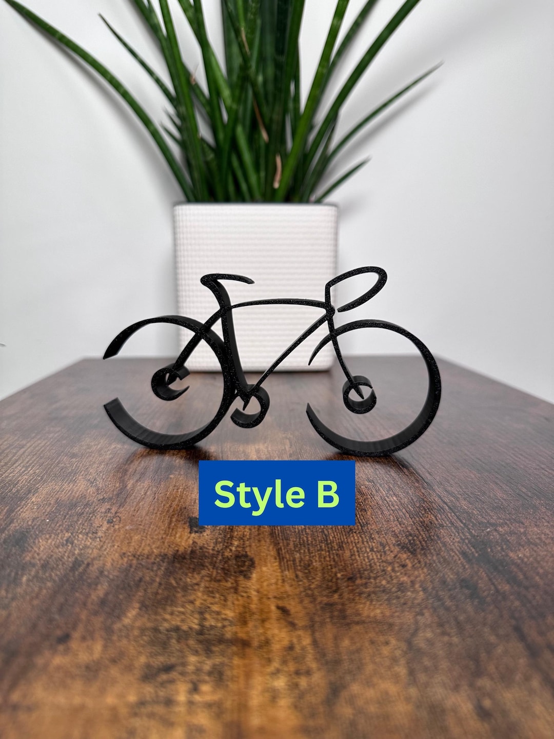 Bicycle Gift in Wire Framed Style, a Dark Bike Silhouette as the ...