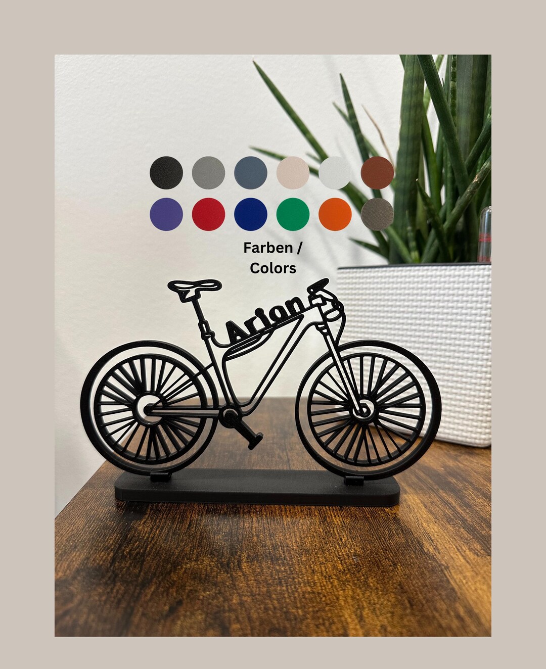 MTB Silhouette - the Perfect Personalized Gift for MTB Cycling. Printed ...