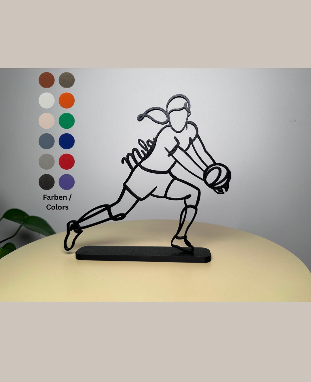 Female Volleyball Player Personalized as a Line Art Statue - the ...