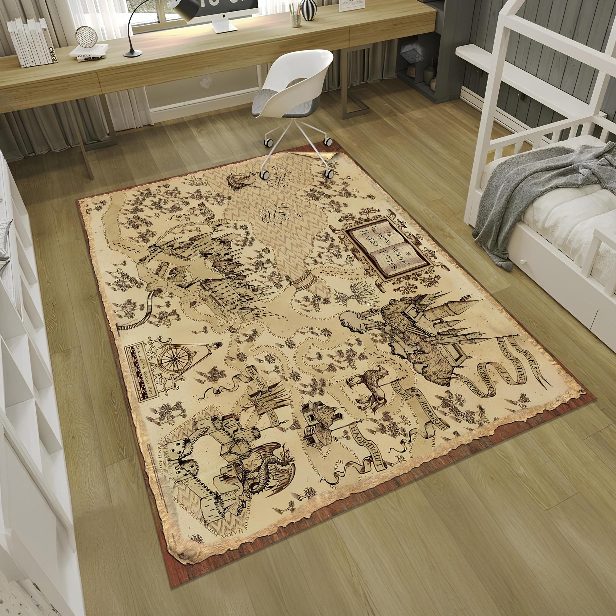 Wizarding World Map,witchcraft School Rug,harry Rug,magic Rug,map Rug ...