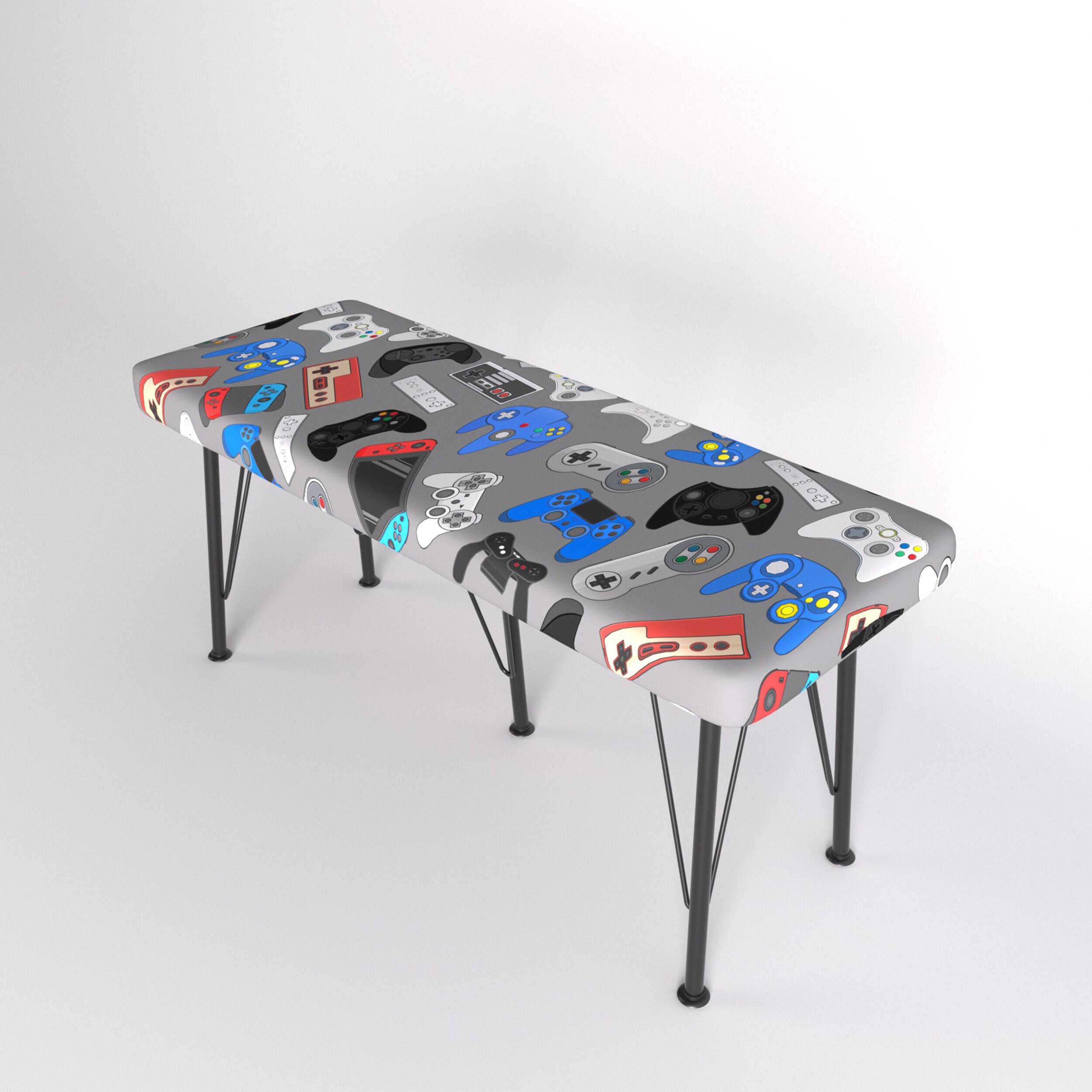 Gamer Bench, Game Room Bench, Gaming Bench, Play Room Rug, Game Room ...