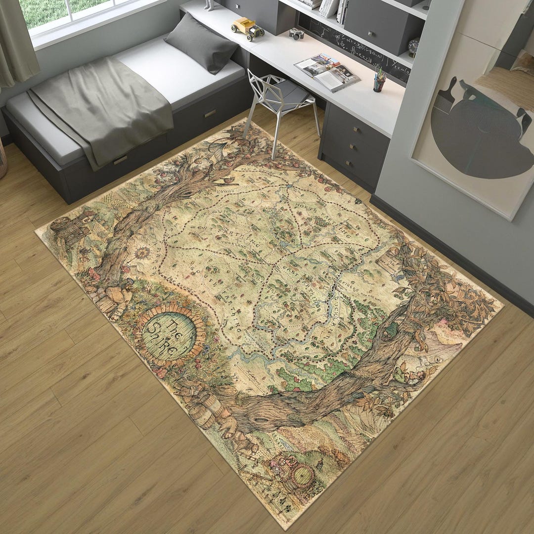 Popular Movie Rug, Middle Earth, Lotr Map ,the Rings Map Rug,fantastic ...