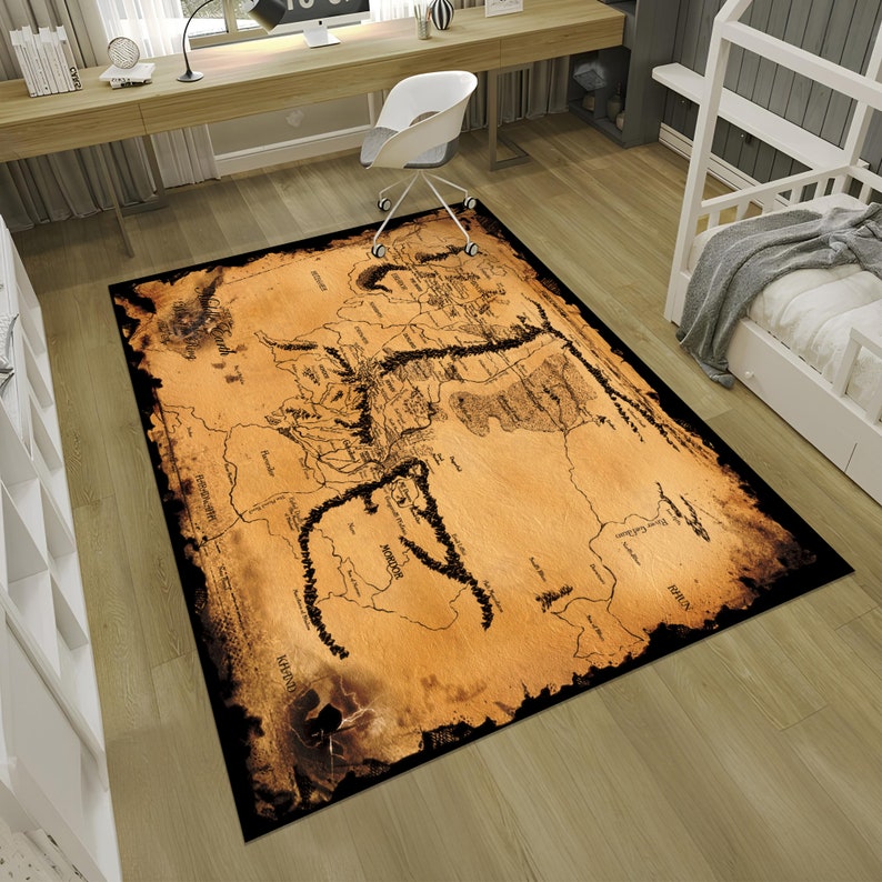 LOTR Rug,middle Earth Map Rug,lotr Map Rug,map Rug,awesome Rug,unique ...
