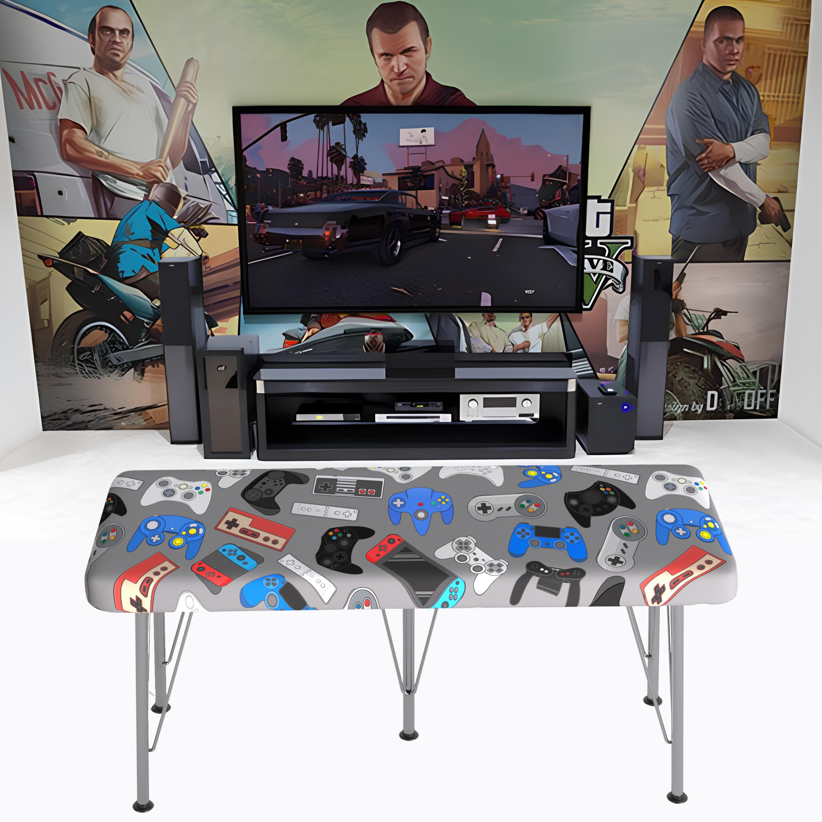 Gamer Bench, Game Room Bench, Gaming Bench, Play Room Rug, Game Room ...